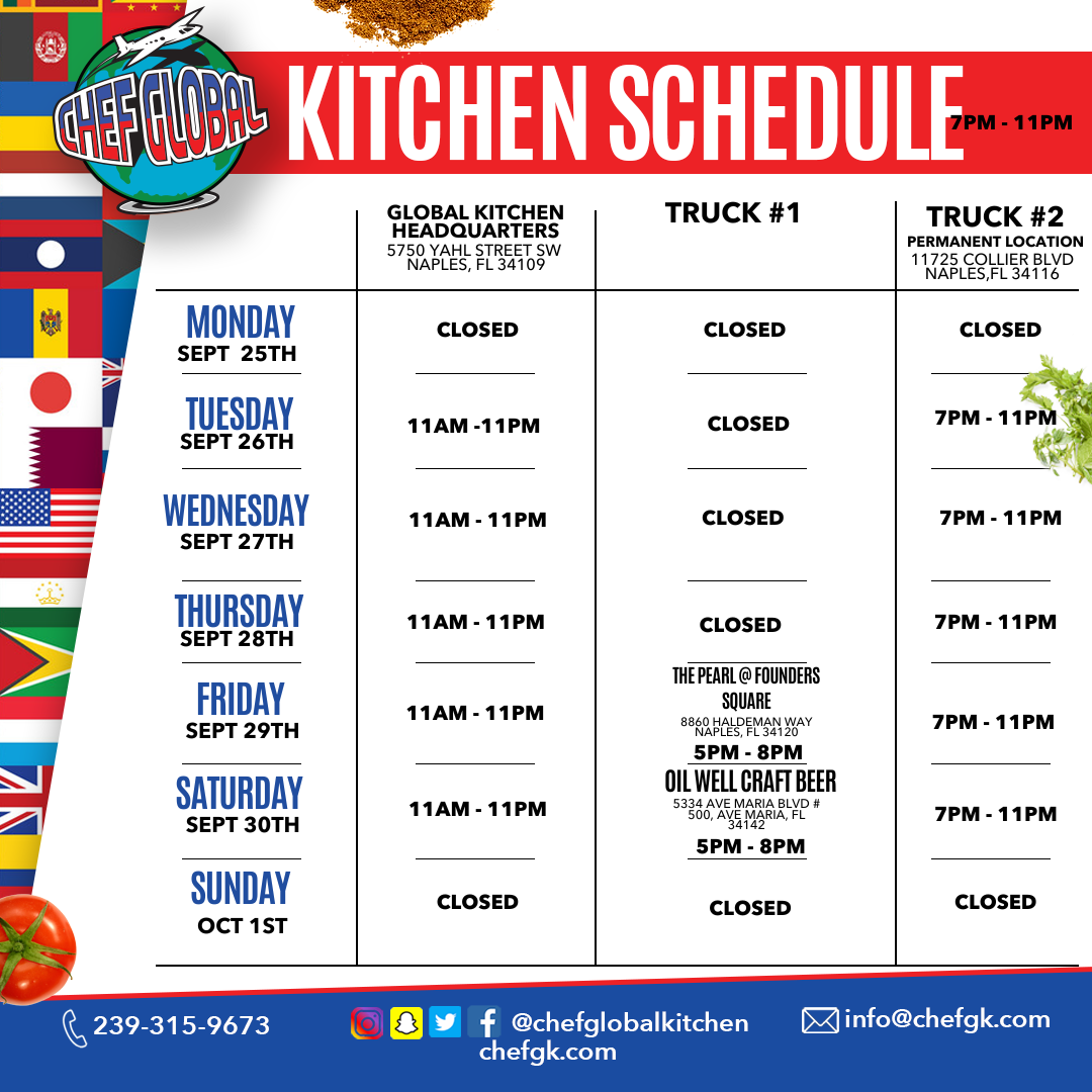 Menu - Chef Global Kitchen